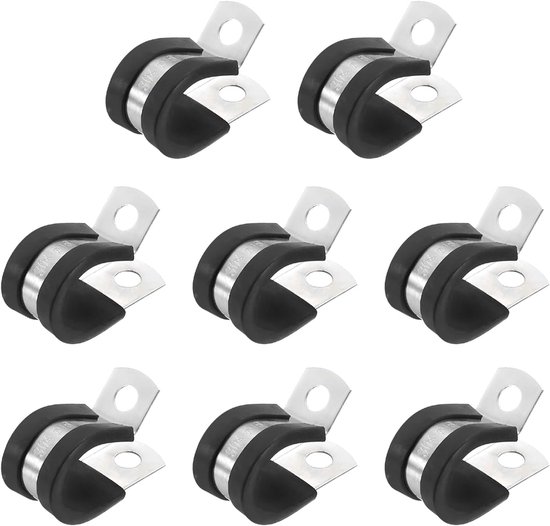 5/8 Inch Cable Clamp - 8 Pack - 340 Stainless Steel - Rubber Padded ...