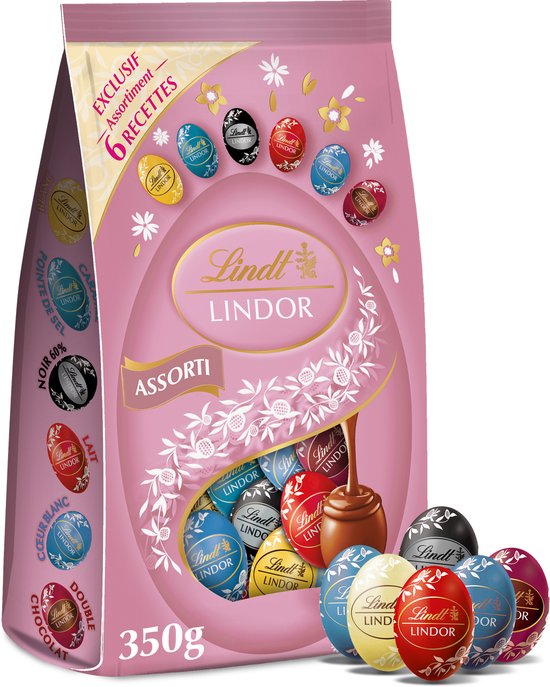 Lindt LINDOR chocolade Paaseitjes gemengd 350 gram - Karamel-Zeezout ...