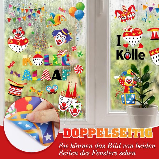 9 Vellen Raamstickers Keulen Carnaval Versiering Met Traditionele ...