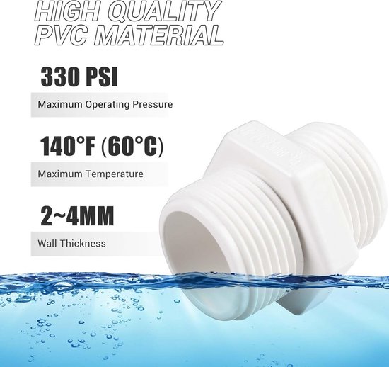 10x PVC Buitendraad Koppeling Adapter 1/2 Inch voor Waterleidingen | bol