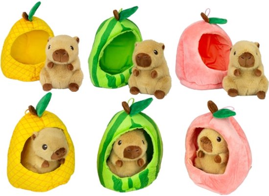 Capibara in Ananas Pluche Knuffel 25 cm – Capybara Knuffels Knuffeldier ...