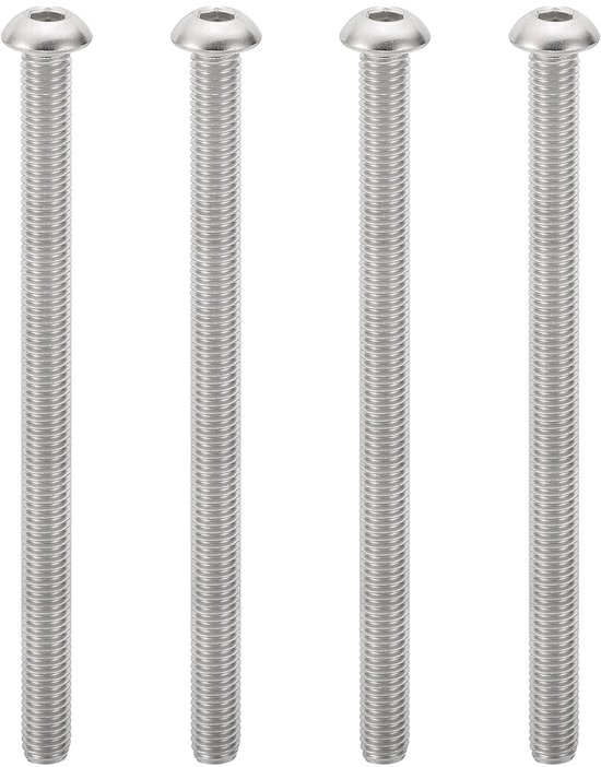Lens Head Screws M8 - 1.1 x 100 mm - 4 Pieces - 304 RVS - 18-8 Hex ...