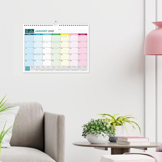 Wandkalender 2026 - Maandplanner Agenda - Afspraken Plannen ...