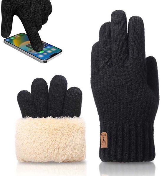 Winter Warme Wanten - Touchscreen Gebreide Wanten - Met Fleecen Voering ...