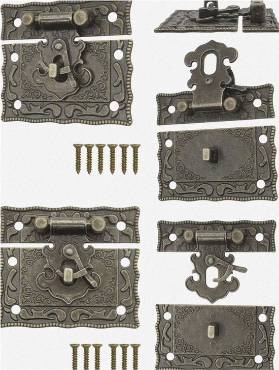 Antieke sluitingen - brons ijzeren design - set van 2 | bol