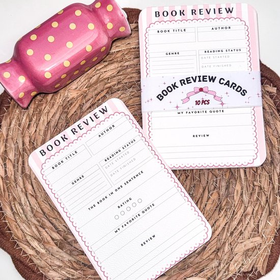 Nook & Note – Boek Review Kaarten – Set van 10 – Leesdagboek – Roze | bol