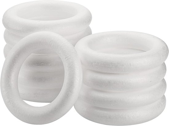 10x Schuimkrans Vormen Rond 20 cm - Polystyreen Basis voor Knutselen en ...
