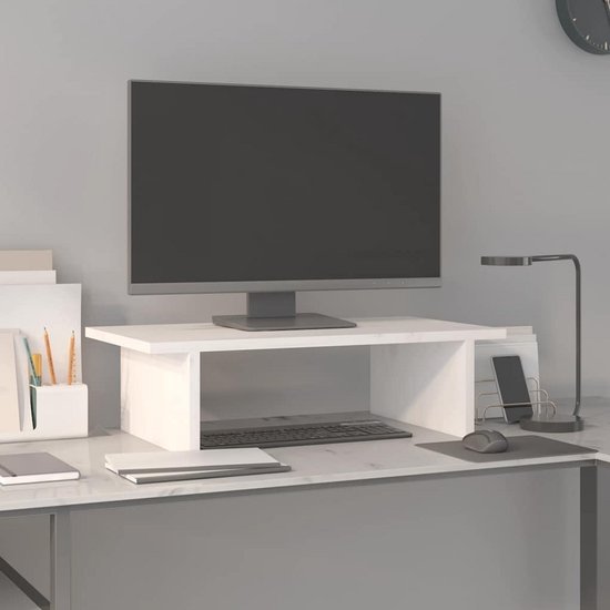 Monitor Verhoger Bureau van Stevig Grenenhout Wit | bol