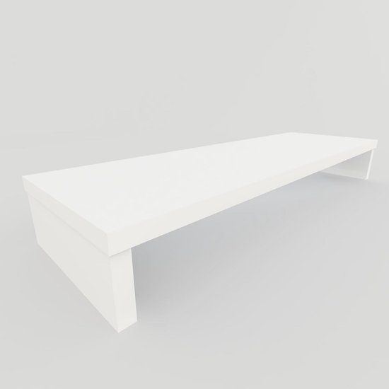 Houten TV Standaard Verhoger 110 cm Wit Opslagruimte | bol