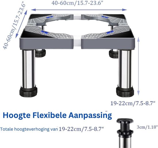 NBAP® Wasmachine Verhoger - Ombouw - Kast - Grijs | bol