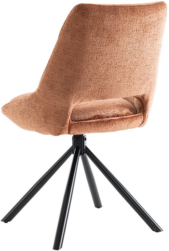 Stoel 'Dante' in Luxe stof Roest kleur - H 85.5cm x B 51 x D 60 cm ...