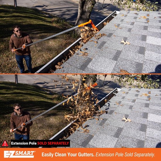 Mini rake head for removing leaves and dirt from roofs gutters and hard ...