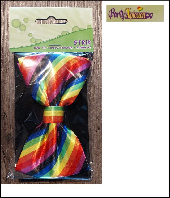 Luxe Strik regenboog - Vlinderstrik thema feest pride fun festival carnaval rainbow | bol