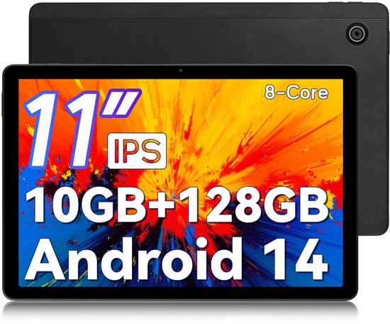 Hotlight A6H - Android 14 Tablet - 11 inch - 10(4+6)GB RAM/128GB ROM– 6800mAh - Zwart | bol