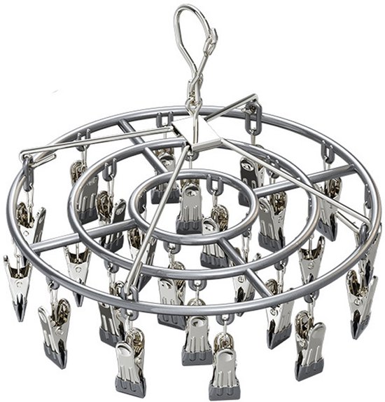 Droogmolen - Rvs Droogcarrousel Met 24 Knijpers - Waterdicht ...