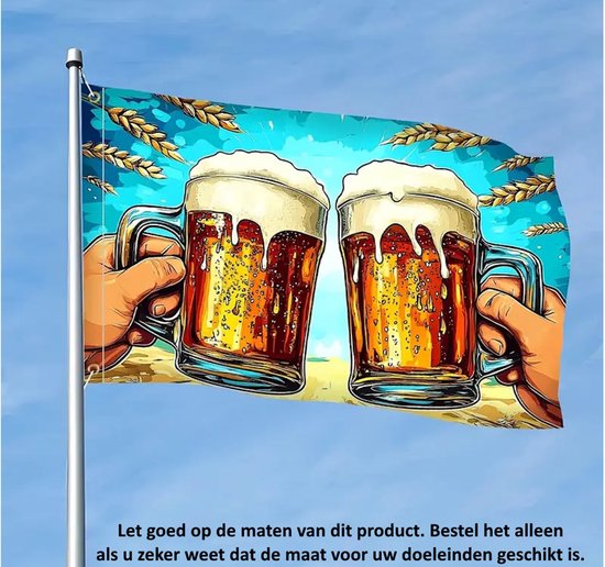 Bier Vlag 150x90CM - Bier - Beer - Glas - Bierpul - Pils met ...