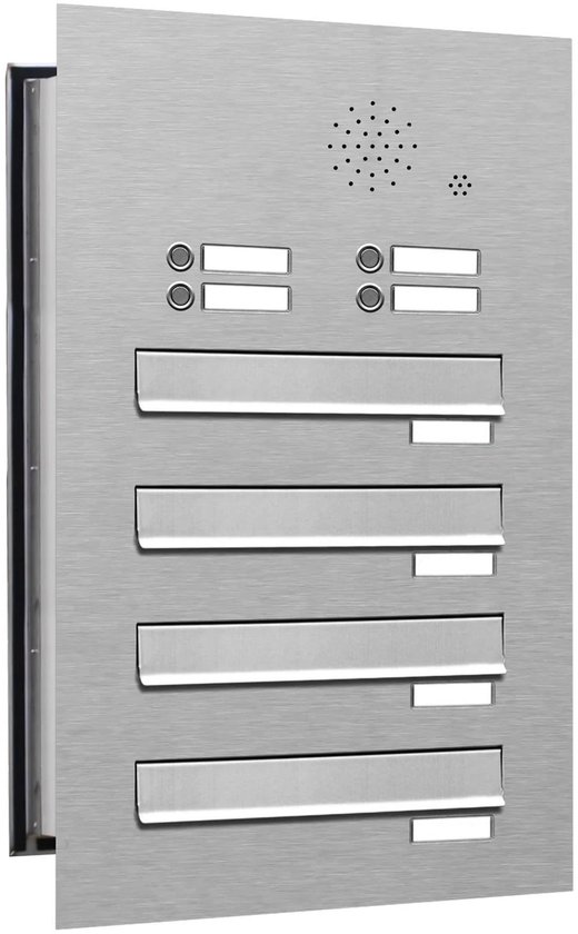 Inbouw met intercom 4 adressen_Brievenbus met intercompaneel inbouw_4 ...