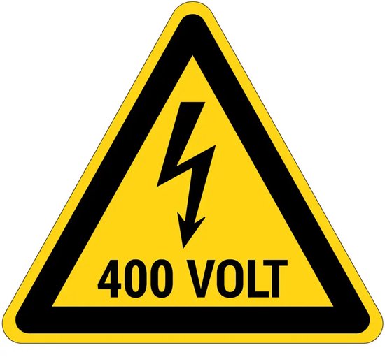 400 volt elektrische spanning waarschuwingsstickers op rol - 15 cm ...