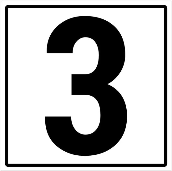 Cijfer 3 bord - Sign Again - 15 x 15 cm | bol