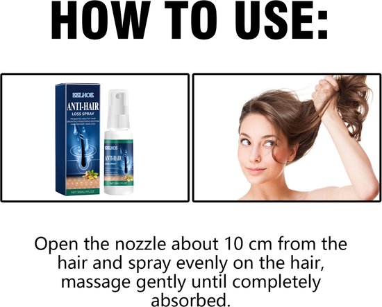 3 stuks spray tegen haaruitval, voedt haar, herstelt droog, sterk haar ...