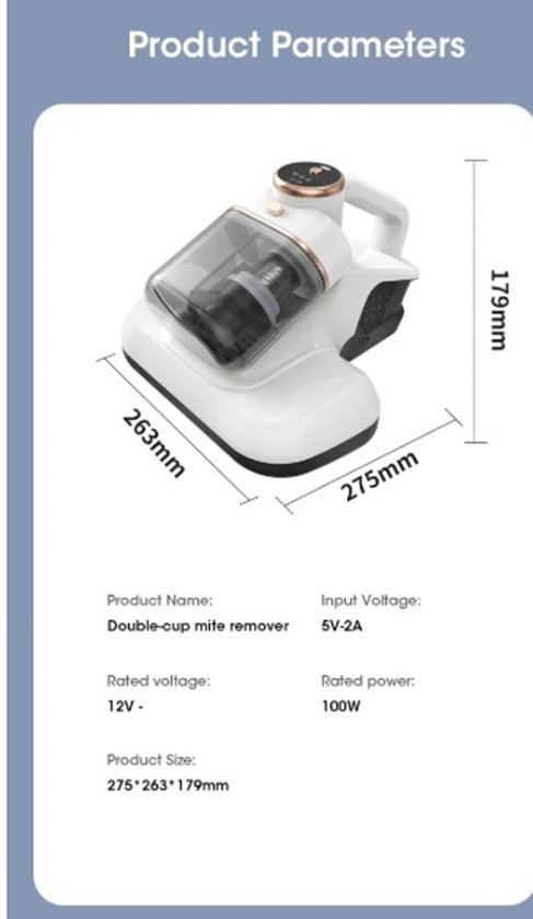 Draadloze UV-Stofmijt Verwijderaar – Matras & Meubel Stofzuiger voor ...