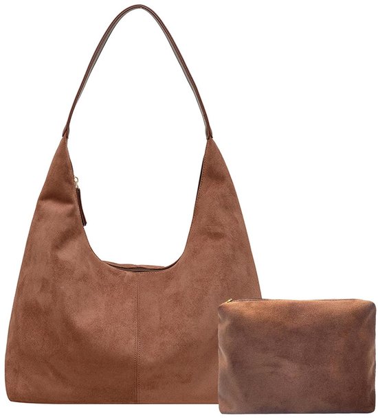 Vintage suède handtas - groot - trendy - 1 stuk | bol