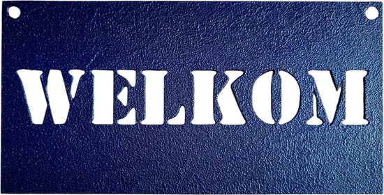 Djemzy - welkom bordje vierkant - donker blauw - welkom bord hout ...