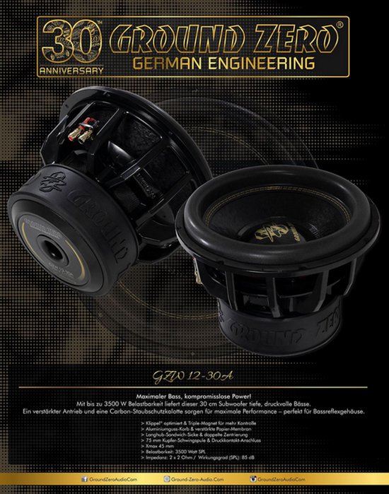 GROUND ZERO GZW 12-30A Subwoofer Passiv | bol