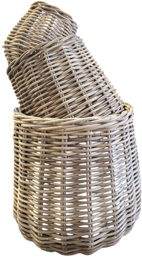 TeakOne - SET/3 - Rotan plantenmand binnen en buiten - Boho - Boho mand ...