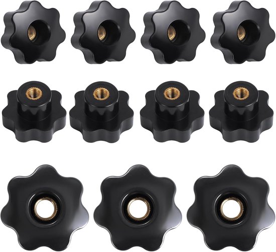 HSeaMall 10pcs Black Plastic Star Head M6 Female Thread Tensioners ...