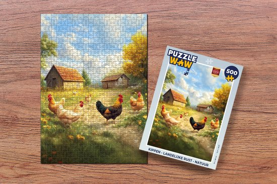 Puzzel Kippen - Landelijke rust - Natuur - Legpuzzel - Puzzel 500 ...