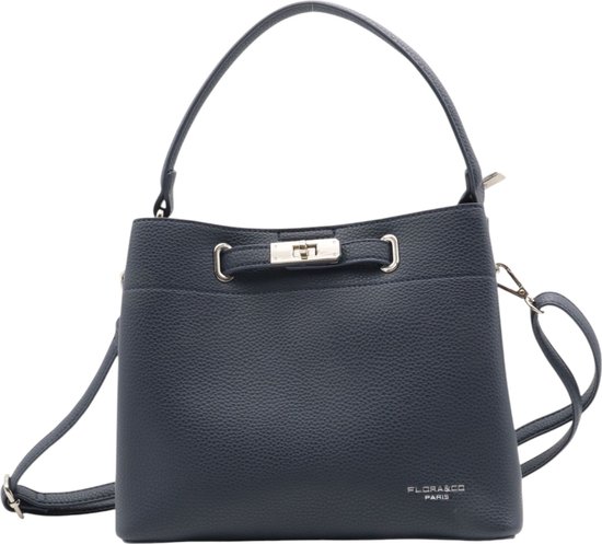 Flora&Co - trendy Handtas - 3 vakken - blauw | bol