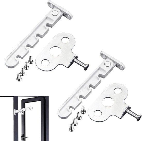 Raamvastzetter - 2-pack raamslot - Witte raamstopper - Raamuitzetter ...