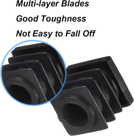 10 Pcs Threaded Square Tube Inserts, 16 x 16mm M8 Push-In Plastic ...