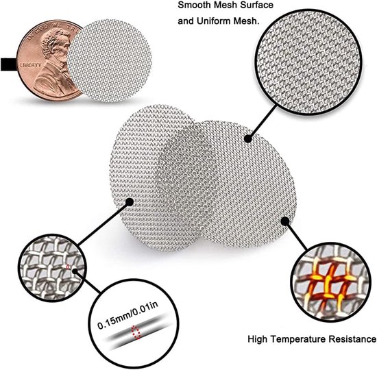 TopHomer 100pcs Stainless Steel Smoking Fencing Pipe, Screen Filters ...