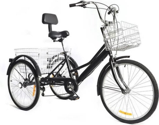 WNHB® 24 Inch Driewieler voor Volwassenen - Opvouwbare 3-Wiel Fiets met ...