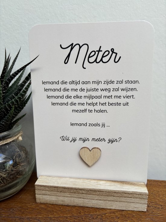 Wenskaart Meter • Wil Jij Mijn Meter Zijn • Kaart Meter • Inclusief ...