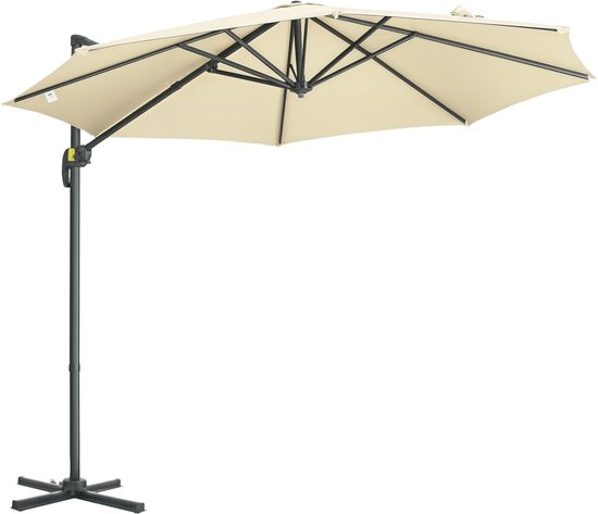 Outsunny-Patio Offset Parasol-Metaal-294x294x248cm-Room | bol