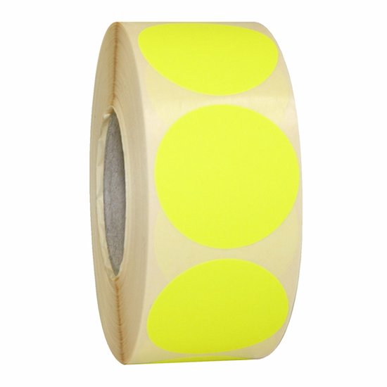 Etiketten / stickers / labels sluitzegels blanco ø35mm fluor geel per ...