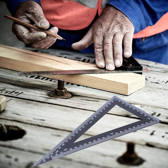 Woodworking High Carbon Steel Carpenter Triangle Ruler Hollow Center 30 ...