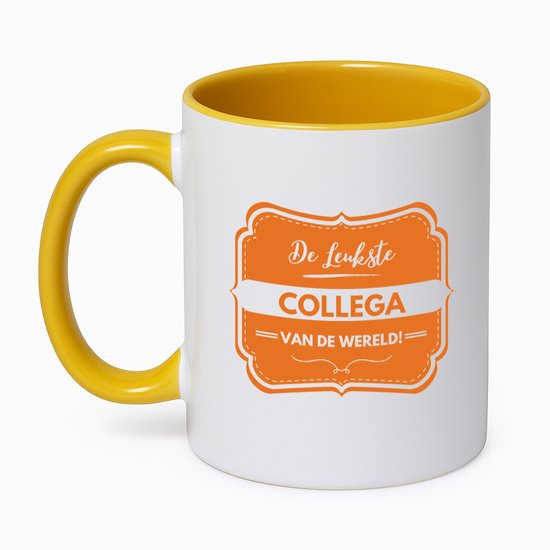 Hacebo® - De leukste collega koffiebeker goudgeel - Collega - beste ...
