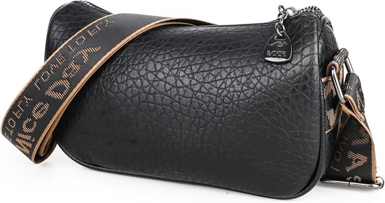 Inovra Plus - Schoudertas dames van leer met brede riem en ritssluiting ...