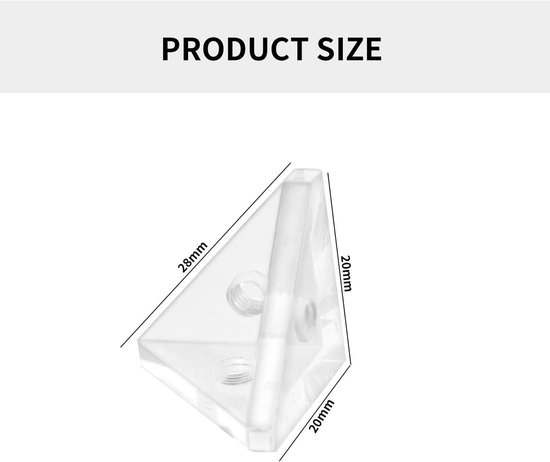 Hoekbeugel acryl rechthoekige hoekhouders 3 gaten - 10 stuks ...