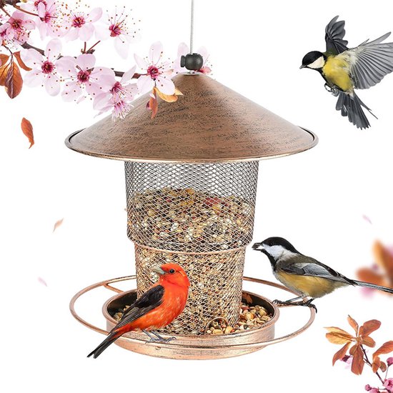 Metalen voederbak voor buiten, geschikt voor kardinaalvogels, grote ...