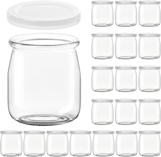 Pots de yaourt en Verres - Set de 20 - 200 ml - Convient aux aliments ...