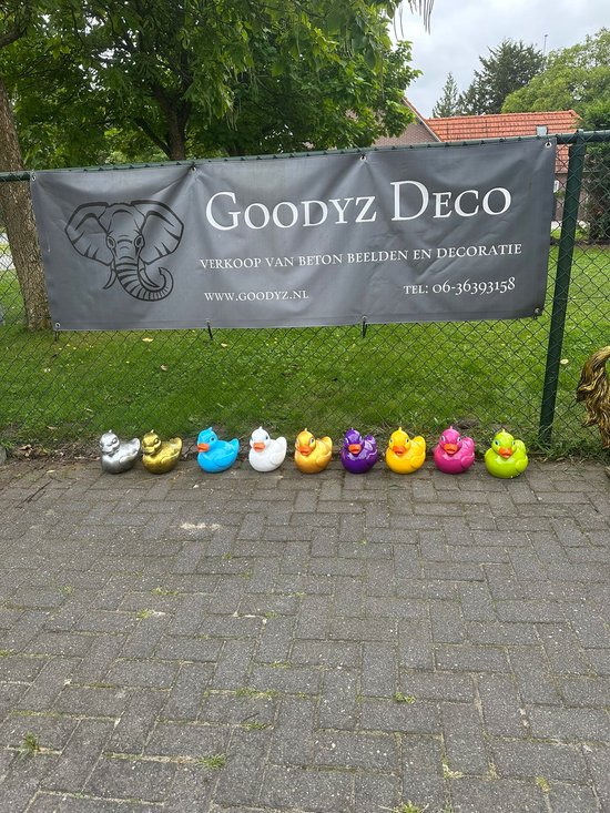 Goodyz - Decoratie - Dieren - Bad Eend - Badeend - M - 25cm lang- Geel | bol