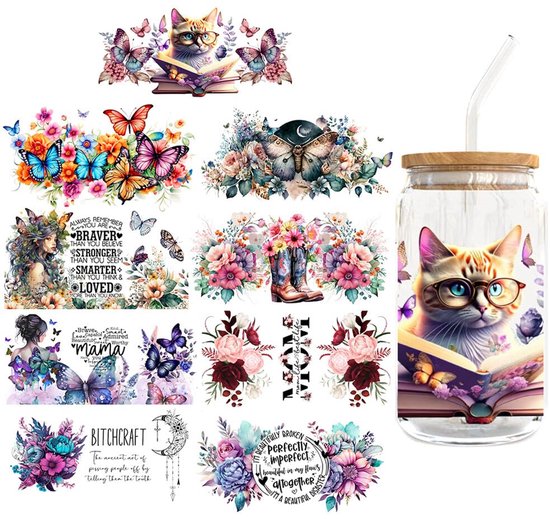 Transfer Stickers Dtf, Bloemen Serie Transfer Stickers Voor Kopjes ...