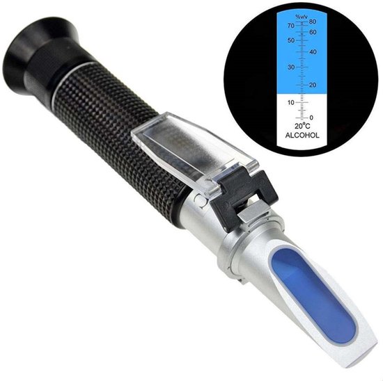 Zeer nauwkeurige alcoholrefractometer 0-80% v/v - Handheld alcoholmeter ...