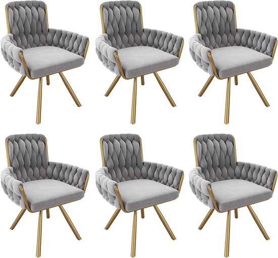 Fluwelen eetkamerstoel - set van 2 - fauteuil - enkele luxe woon- en slaapkamer... | bol