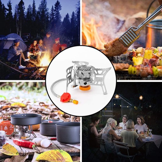 Draagbaar winddicht camping gasfornuis 3900 W - mini brander met piëzo ...